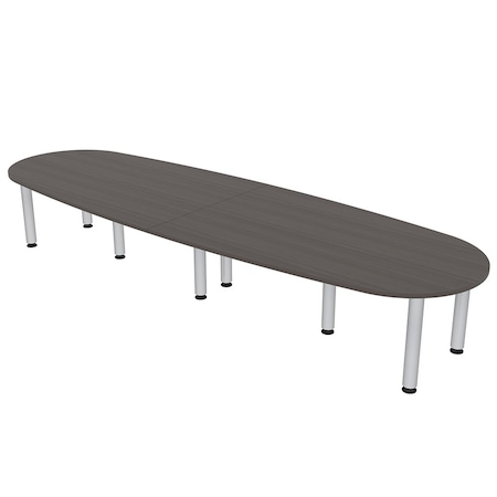 Skutchi Designs 12 Ft Oval Boat Shaped Conference Table with Silver ...