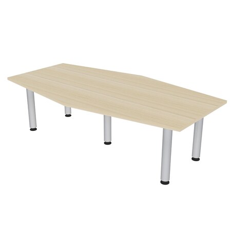 Skutchi Designs 7x4 Hexagon Irregular Conference Room Table with Silver ...