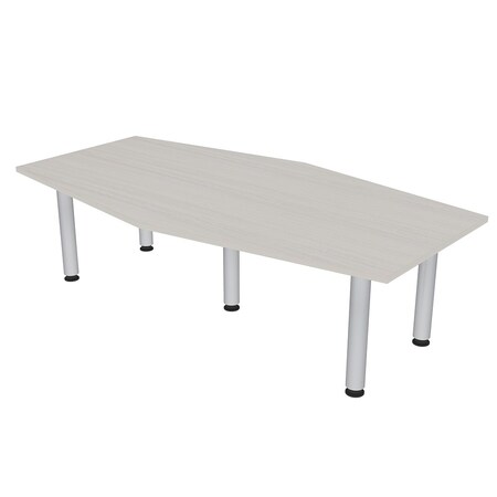 Skutchi Designs 7x4 Hexagon Irregular Conference Room Table with Silver ...
