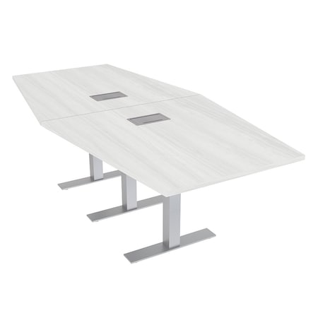 Skutchi Designs 8 Person Hexagon Table with Metal T Legs, Power And ...