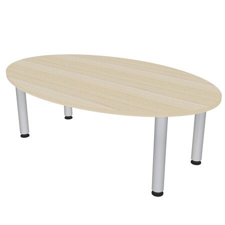 Skutchi Designs Small 5x3 Oval Conference Table with Silver Post Legs ...