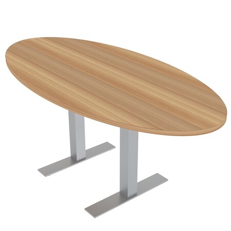 Skutchi Designs 4 Person Oval Conference Table with Metal T-Bases, Slim ...