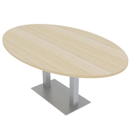 Skutchi Designs 4 Person Conference Table with Metal Base, Oval Shaped ...