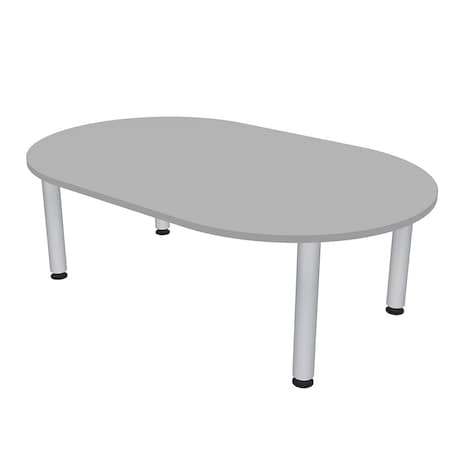 Skutchi Designs 6x4 Racetrack Conference Table with Silver Post Legs, 6 ...