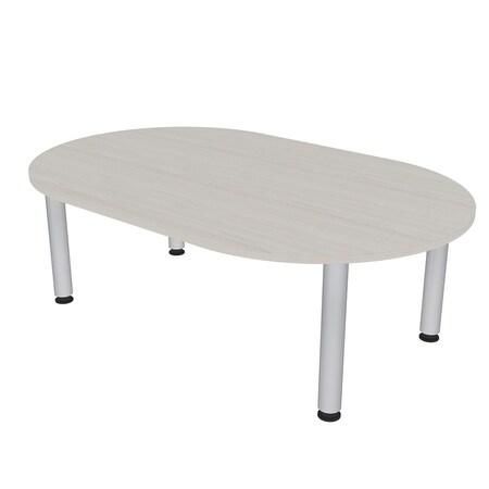 Skutchi Designs 6x4 Racetrack Conference Table with Silver Post Legs, 6 ...