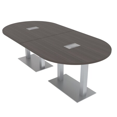 Skutchi Designs 8 Person Racetrack Table with Metal Bases, 2 Power And ...