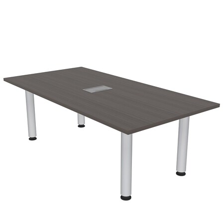 Skutchi Designs 6x3 Rectangular Table with Silver Post Legs, Power And ...