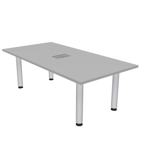 Skutchi Designs 6x3 Rectangular Table with Silver Post Legs, Power And ...