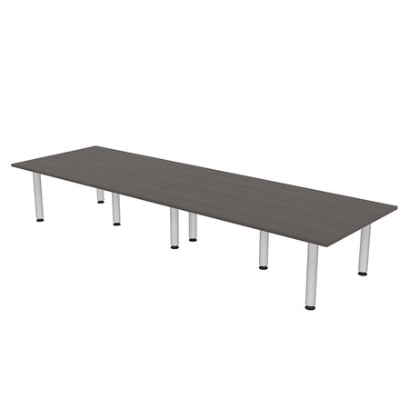 Skutchi Designs 12 Person Rectangular Conference Table with Silver Post ...
