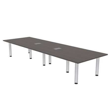 Skutchi Designs 12 Person Rectangular Table with Silver Post Legs ...