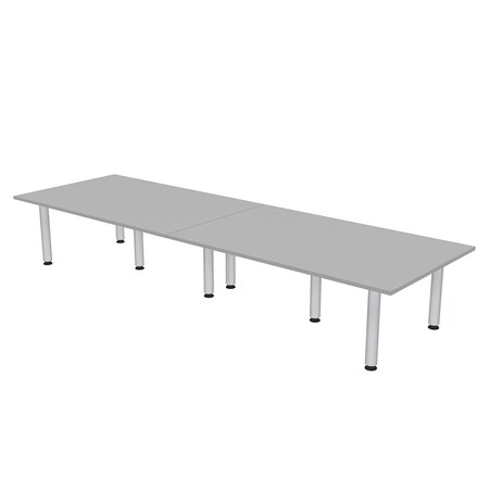 Skutchi Designs 12 Person Rectangular Conference Table with Silver Post ...