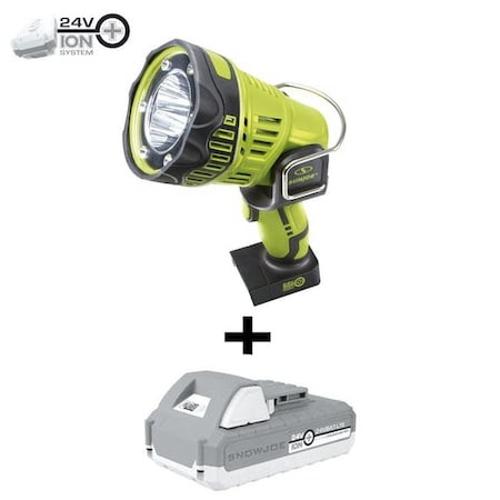 Snow Joe Sun Joe 24Volt iON Handheld FlashlightSpotlightFlood Kit 24V ...