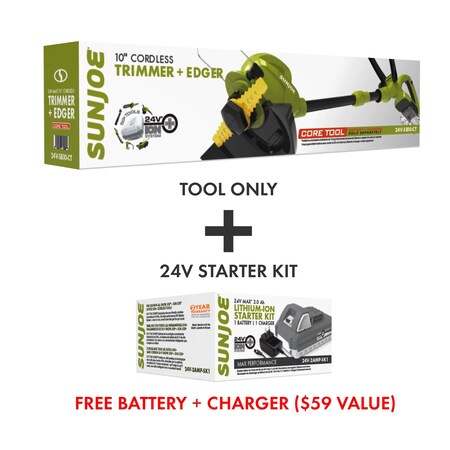 Snow Joe Sun Joe 24Volt iON Cordless Sharper Blade Stringless Lawn ...