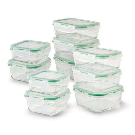 Snow Joe EatNeat 20Piece Set of 10 Glass Food Storage Container Bundle ...