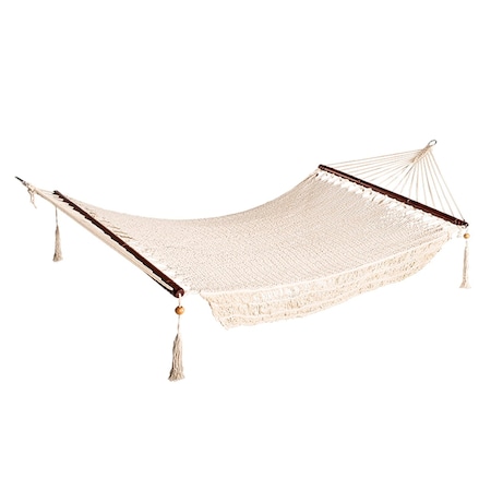 Snow Joe Bliss Hammocks Fringed Island Rope Hammock w Spreader Bars ...