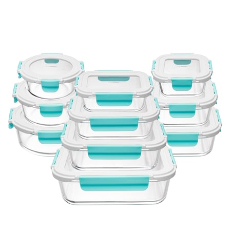 Snow Joe EatNeat 20Piece Set of 10 Superior Glass Food Storage ...