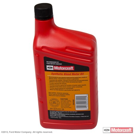 Motorcraft Premium Synthetic Blend Motor Oil - Quart, XO-5W20-QSP XO ...