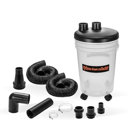 Powertec Cyclone Dust Collector and Separator Kit w/Clear 6 Gallon Dust ...