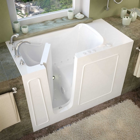 Meditub MediTub Walk-In 26 x 53 Left Drain White Air Walk-In Bathtub ...