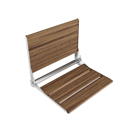 Anzzi Shower Seat, 17 in L, Natural Teak Wood, Polished Chrome AC-AZ203 ...