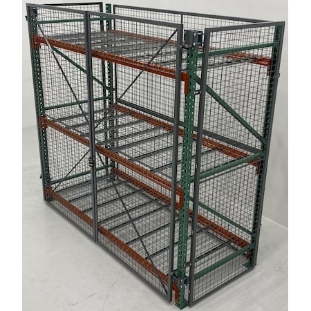 Beastwire By Spaceguard Pallet Rack Enclosure Bi-Parting Doors, 96"W X ...