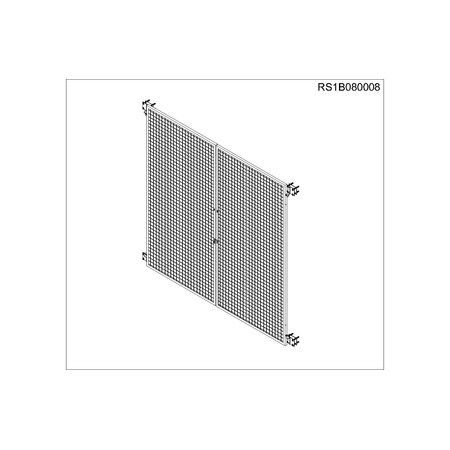 Beastwire By Spaceguard Pallet Rack Enclosure Bi-Parting Doors, 96"W X ...