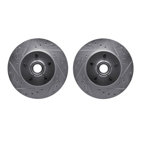 Dynamic Friction Co Rotors-Drilled and Slotted-SilverZinc Coated, 7002 ...
