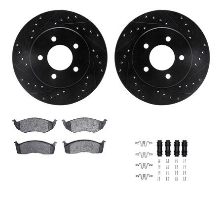 Dynamic Friction Co 8512-40293, Rotors-Drilled and Slotted-Black w ...