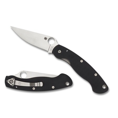 Spyderco Spyderco Military Folder 4.0 in Plain Black G-10 Handle C36GPE ...