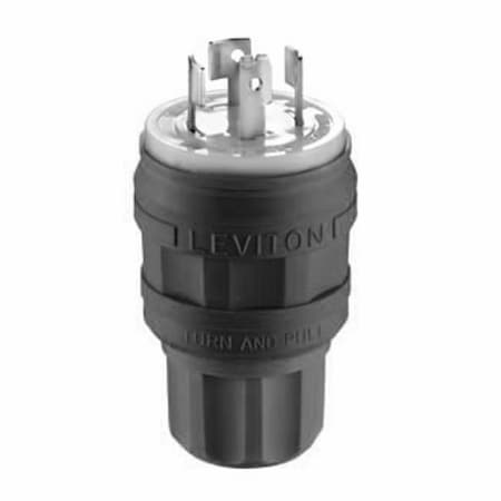 Leviton ELECTRICAL PLUGS 20A 120 208V 3 PH LOCK PLUG WG-BLACK 26W09-B ...