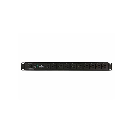 Leviton PDU, Surge, Rack Mounted, 5-15R, 5-15P, 12 ft., Black P1020-12S ...