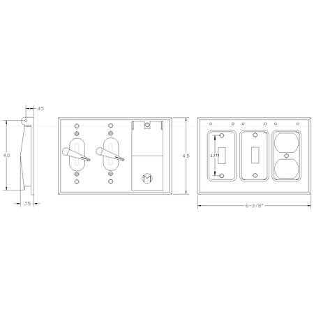 Mulberry Electrical Box Cover, 3 Gangs, Rectangular, Aluminum, Duplex ...