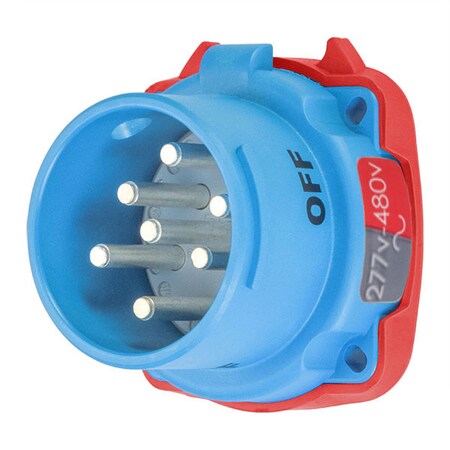 Meltric Watertight Pin & Sleeve Inlet, 20 A, 277/480V AC, Three Phase ...