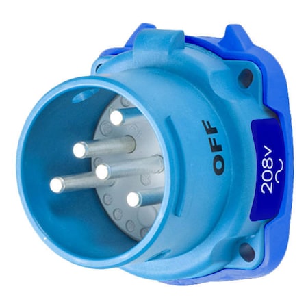 Meltric Watertight Pin & Sleeve Inlet, 20 A, 208V AC, 2 Pole, NEMA 4X ...