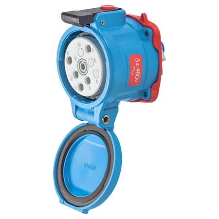 Meltric Watertight Pin & Sleeve Receptacle, 30 A, 480V AC, Three Phase ...