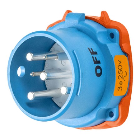 Meltric Pin & Sleeve Inlet, 30 A, 250V AC, Three Phase, 3 Pole, Screw ...