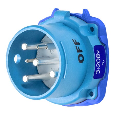 Meltric Watertight Pin & Sleeve Inlet, 30 A, 120V AC, Single Phase, 1 ...