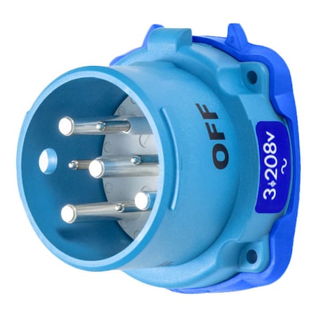 Meltric Pin & Sleeve Inlet, 30 A, 208V AC, Three Phase, 3 Pole, Screw ...