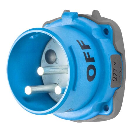 Meltric Pin & Sleeve Inlet, 60 A, 277V AC, Single Phase, 1 Pole, NEMA ...