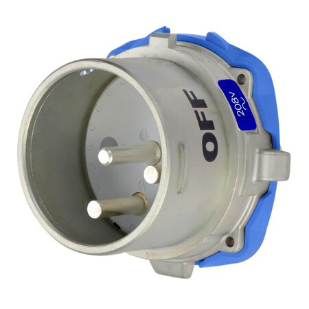 Meltric Pin & Sleeve Inlet, 100 A, 208V AC, 2 Pole, Screw Terminals ...