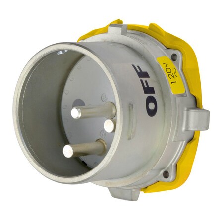 Meltric Pin & Sleeve Inlet, 100 A, 120V AC, Single Phase, 1 Pole, NEMA ...