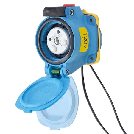 Meltric Dsn20 Receptacle Poly, Blue, Size 1, Type 4X Ip 69 1P+N+G 20A ...