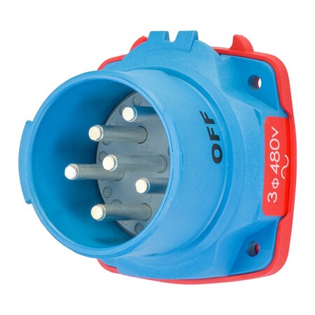 Meltric Pin & Sleeve Inlet, 30 A, 480V AC, Three Phase, 3 Pole, Screw ...