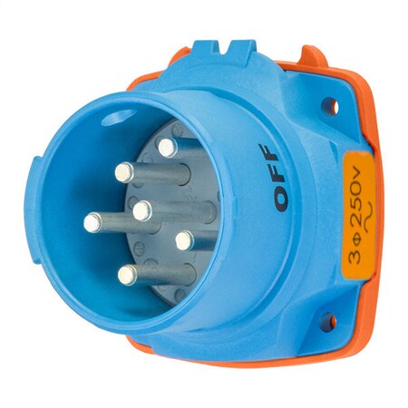 Meltric Pin & Sleeve Inlet, 30 A, 250V AC, Three Phase, 3 Pole, Screw ...