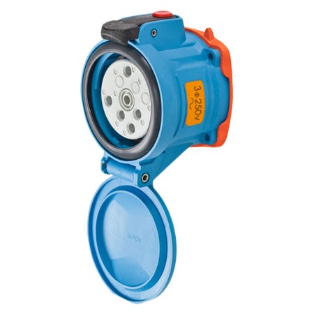 Meltric Pin & Sleeve Receptacle, 60 A, 250V AC, Three Phase, 3 Pole ...