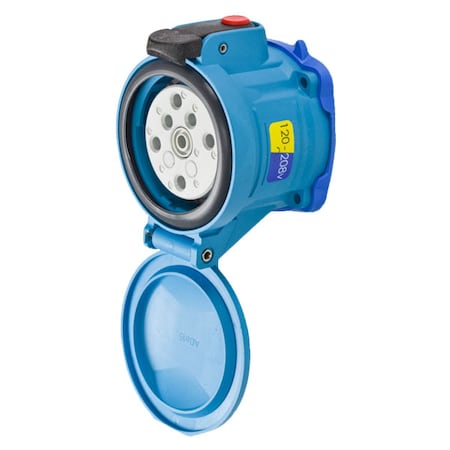 Meltric Pin & Sleeve Receptacle, 60 A, 120/208V AC, Three Phase, 3 Pole ...