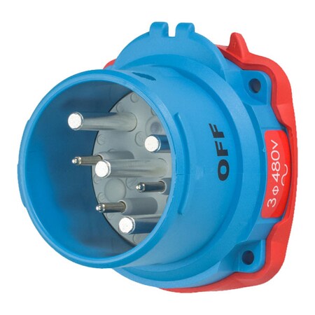 Meltric Pin & Sleeve Inlet, 60 A, 480V AC, Three Phase, 3 Pole, NEMA 4X ...