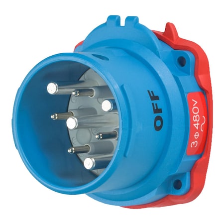 Meltric Pin & Sleeve Receptacle, 60 A, 480V AC, Three Phase, 3 Pole ...