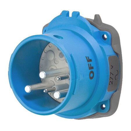 Meltric Pin & Sleeve Inlet, 60 A, 277V AC, Single Phase, 1 Pole, NEMA ...