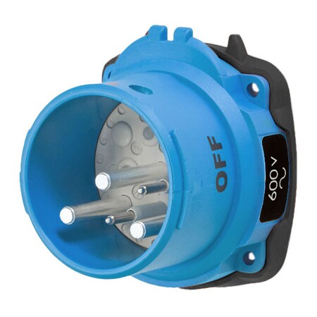 Meltric Pin & Sleeve Inlet, 60 A, 600V AC, 2 Pole, Screw Terminals Wire ...